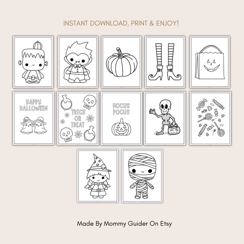 My Halloween Coloring Book Cute Non Scary Halloween Coloring Sheets for ...