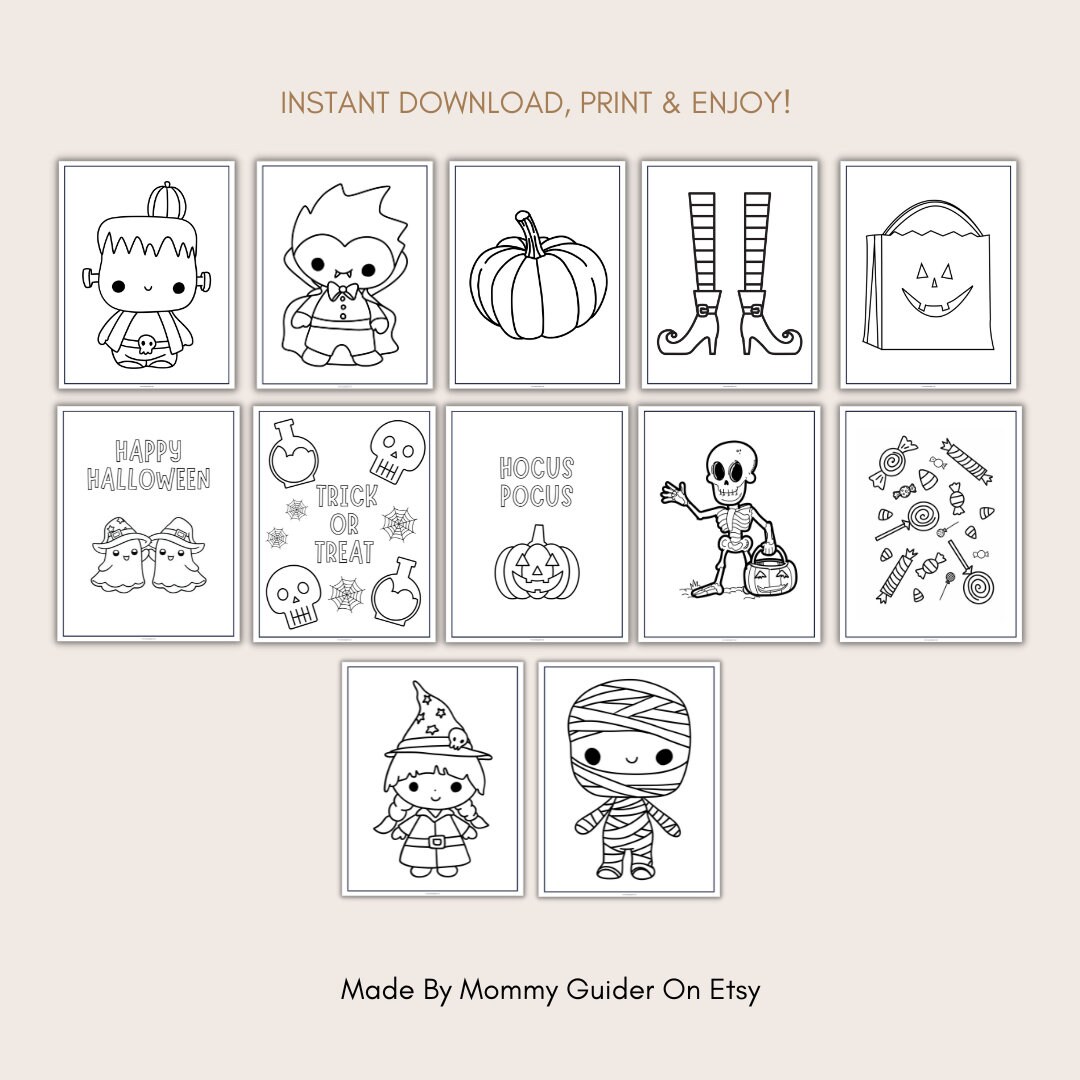 My Halloween Coloring Book| Cute Non Scary Halloween Coloring Sheets ...