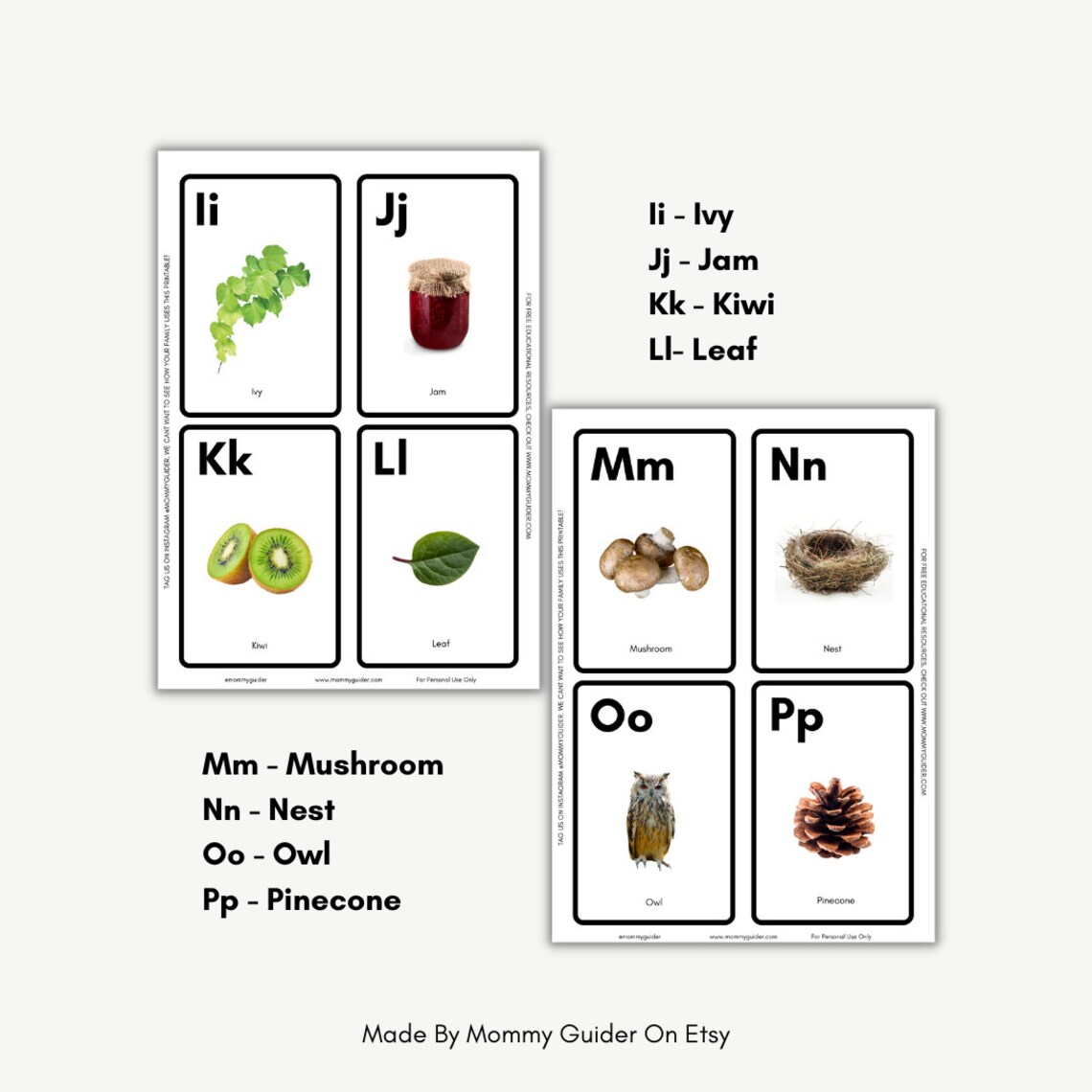Abc Nature Flashcards Printable | Pre K Flash Cards | Homeschool ...
