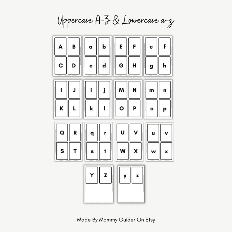 Alphabet Flash Cards for Kids Printable| Uppercase & Lowercase Abc for ...