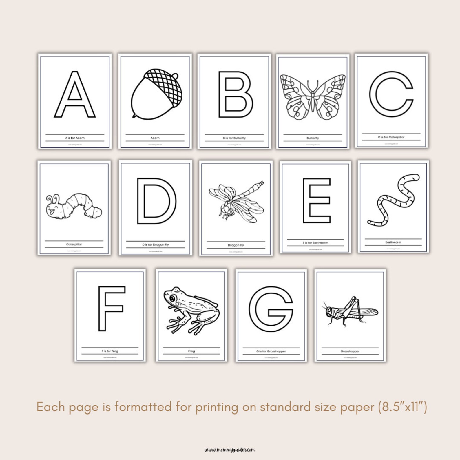 My First Nature ABC Coloring Book Alphabet Nature Coloring Sheets for ...