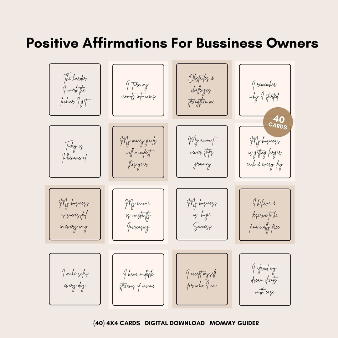 Affirmations Cards for Entrepreneurs and Business Owners - Etsy