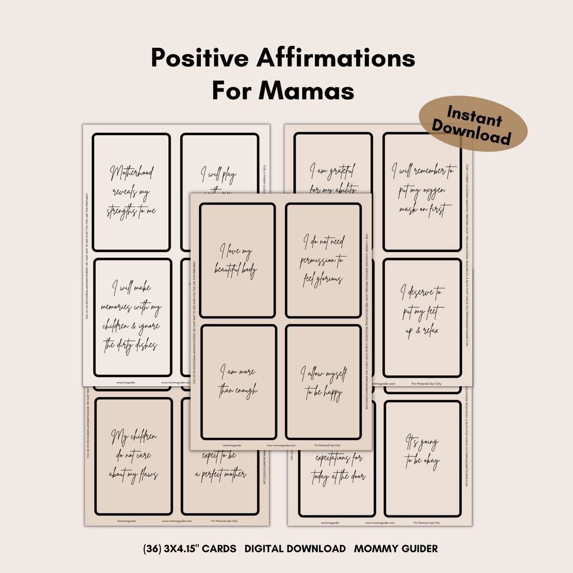 Inspiring Positive Affirmations Cards for Moms - Etsy