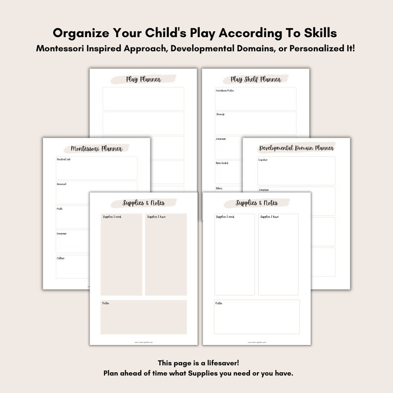 Play Activity Planner Editable Printable Montessori Inspired Kids ...