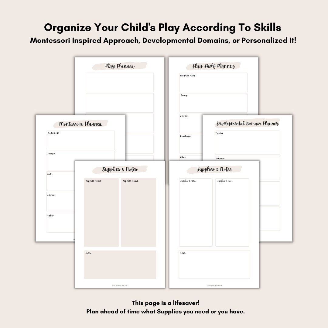 Play Activity Planner Editable Printable Montessori Inspired Kids ...