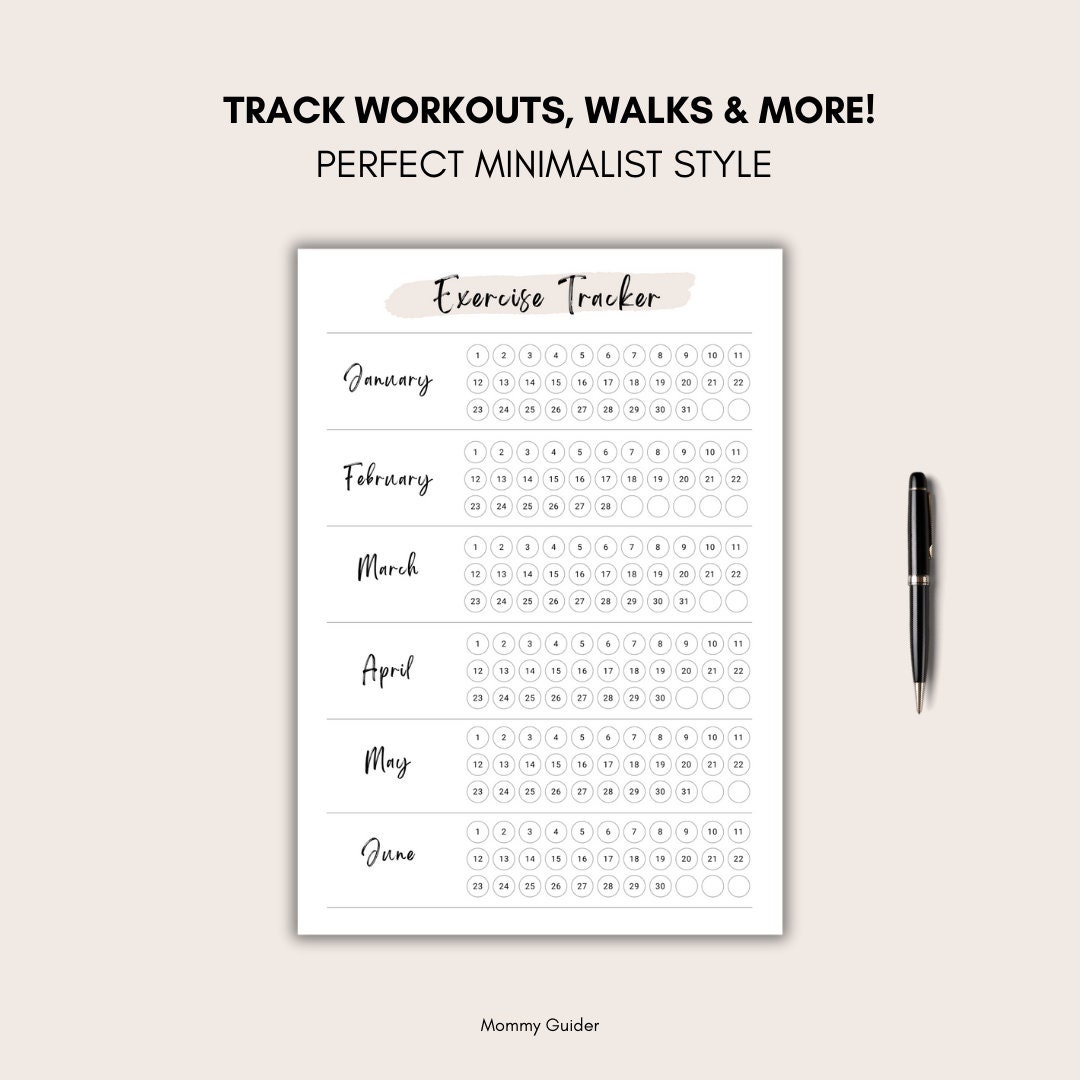 Exercise/workout Tracker Editable and Template Printable - Etsy