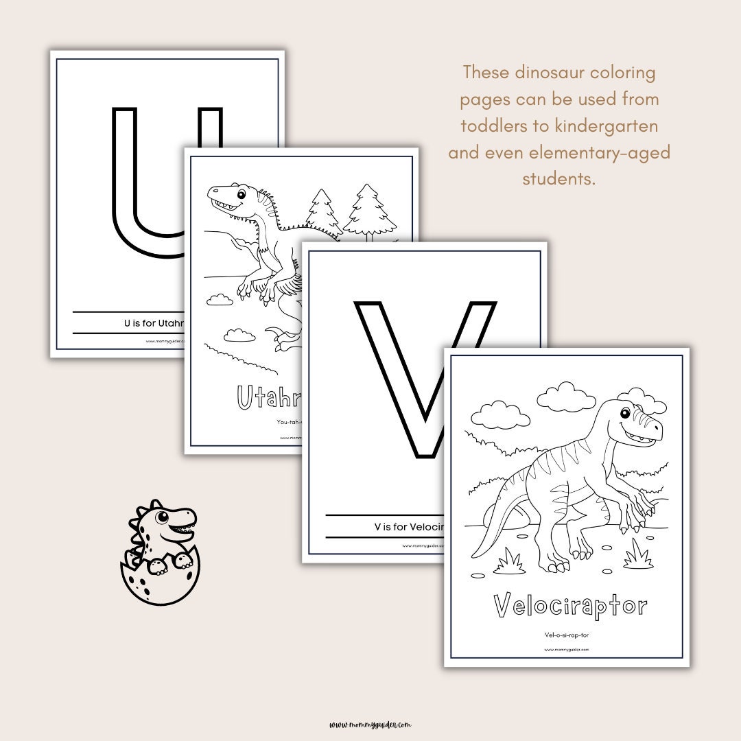 Roar-tastic ABC Dinosaur Coloring Book for Kids 52 Pages of Prehistoric ...