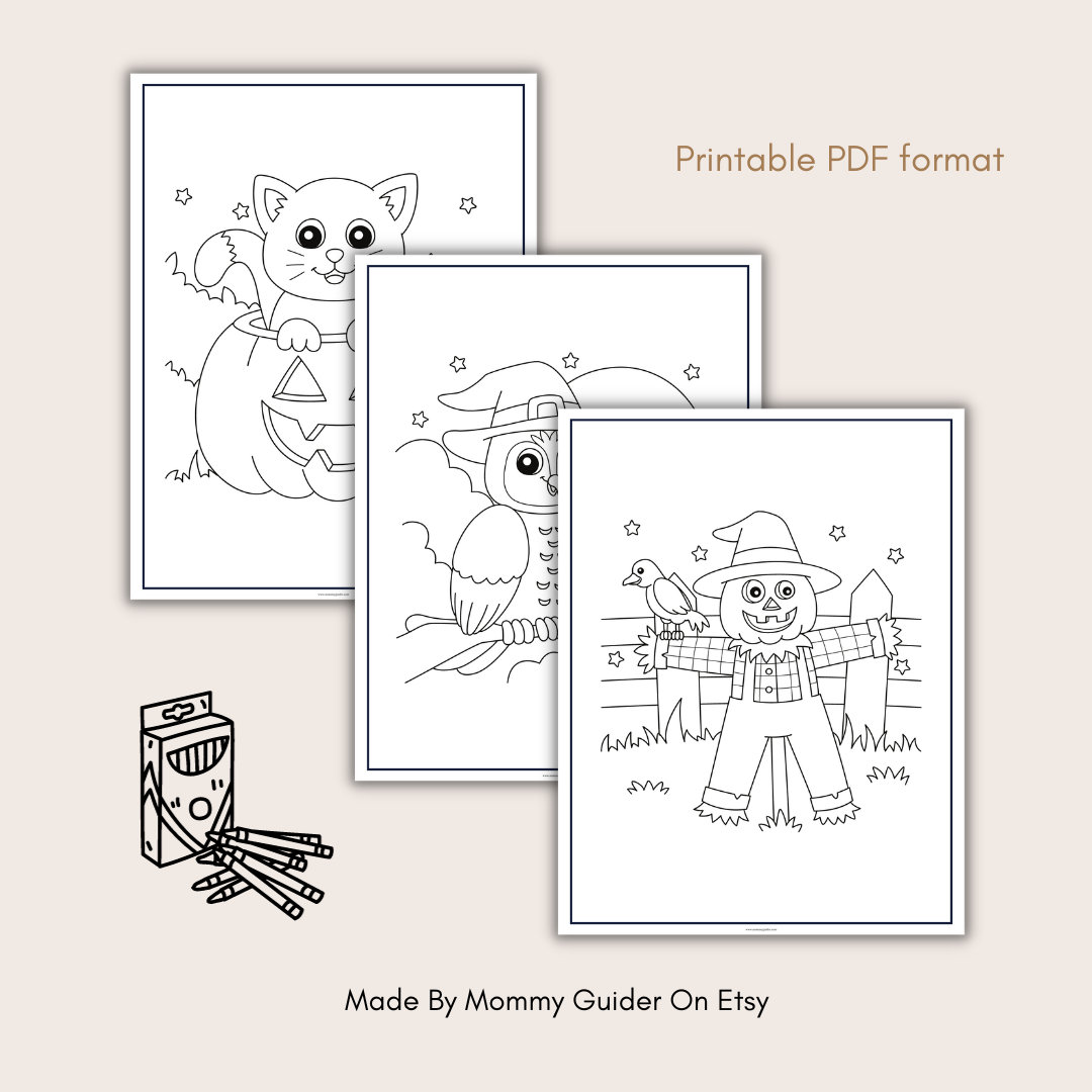 My Halloween Coloring Book Cute Non Scary Halloween Coloring Sheets for ...