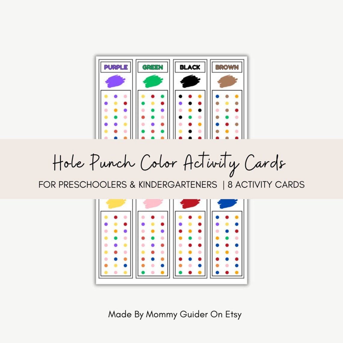 Hole Punch Color Activity: Fine Motor Skills, Color Recognition ...