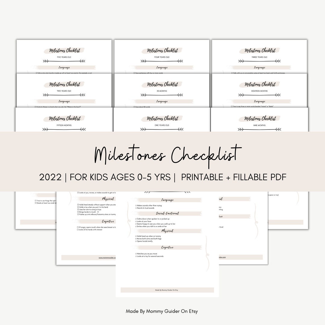 Printable Milestones Checklist for Baby, Toddler, & Preschooler ...