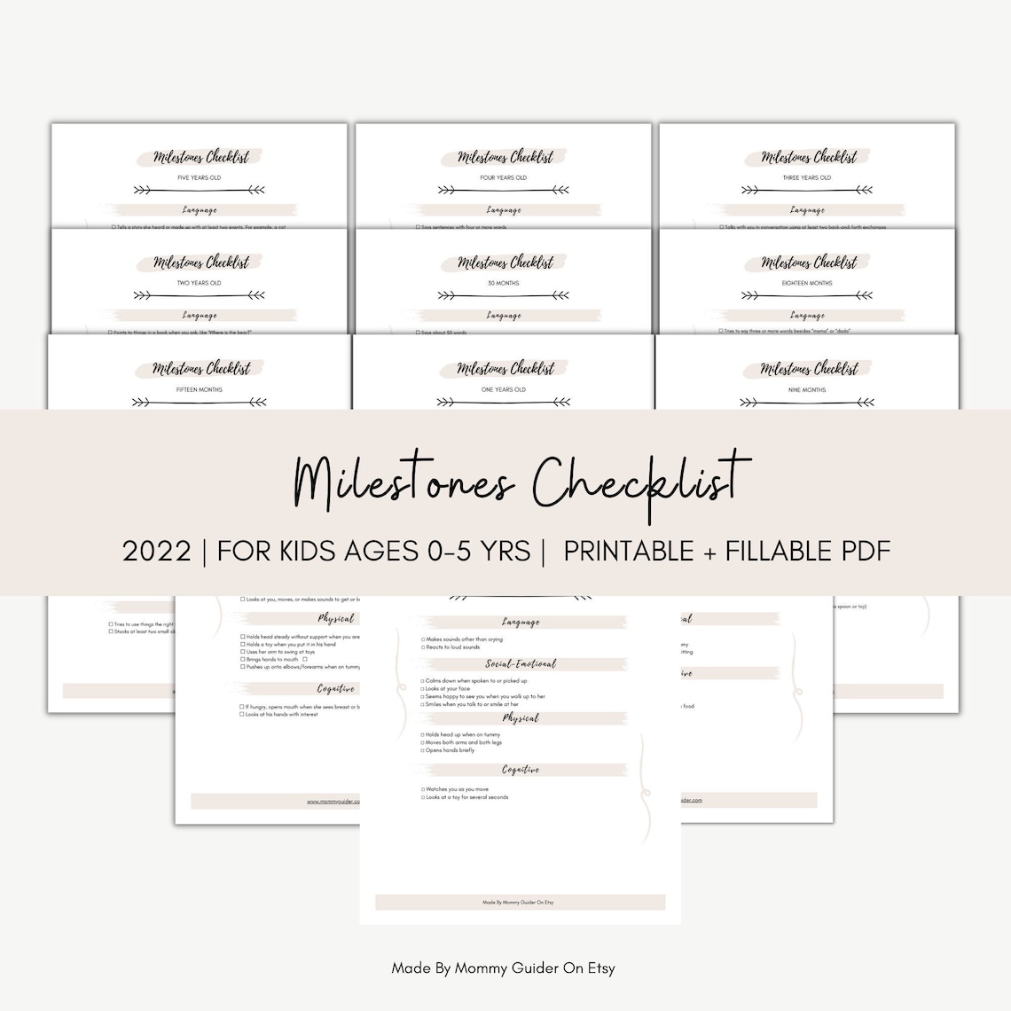 Printable Milestones Checklist for Baby, Toddler, & Preschooler ...