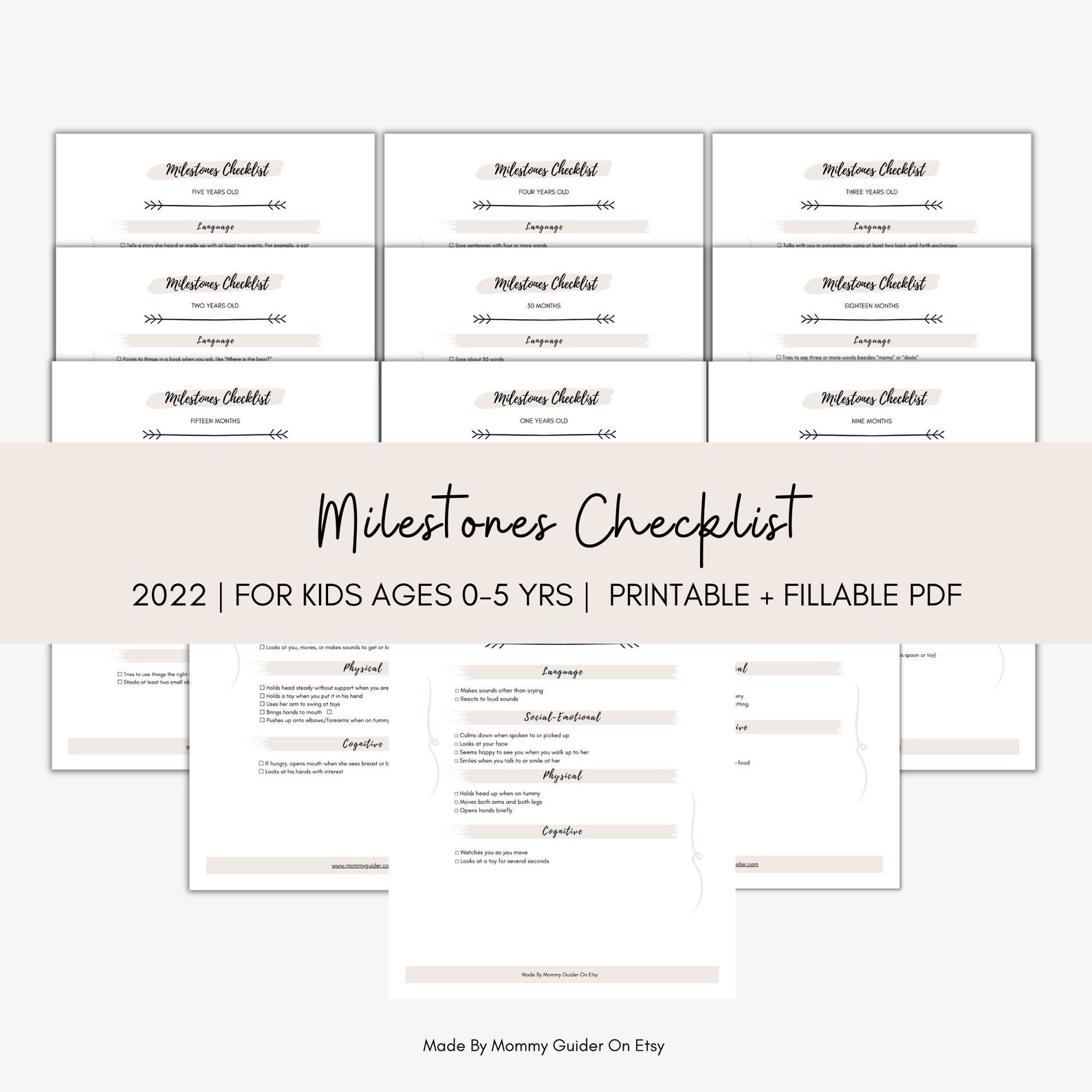 Printable Milestones Checklist for Baby, Toddler, & Preschooler ...