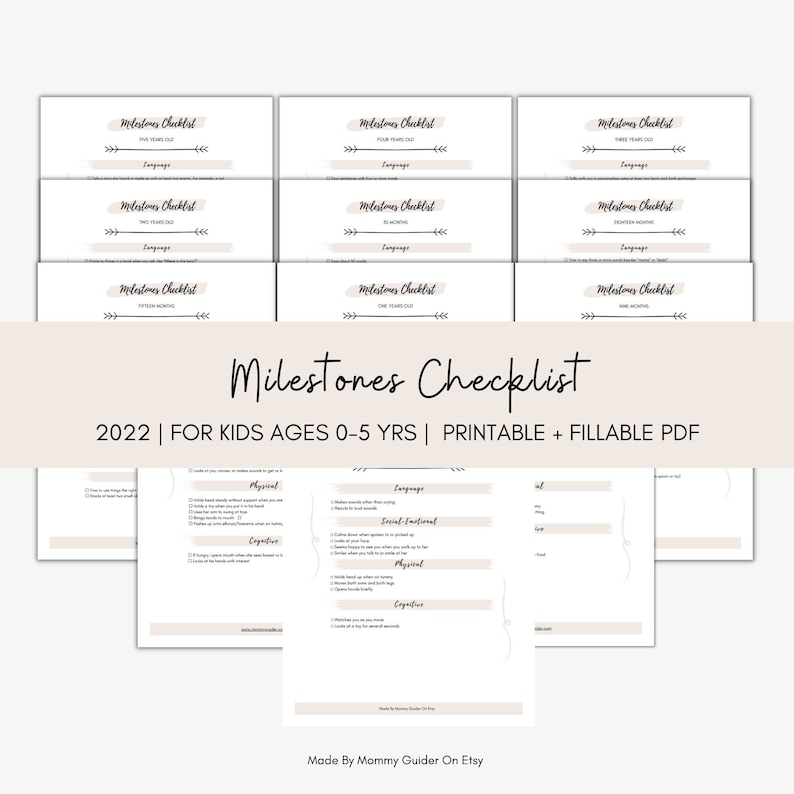 Printable Milestones Checklist for Baby, Toddler, & Preschooler ...