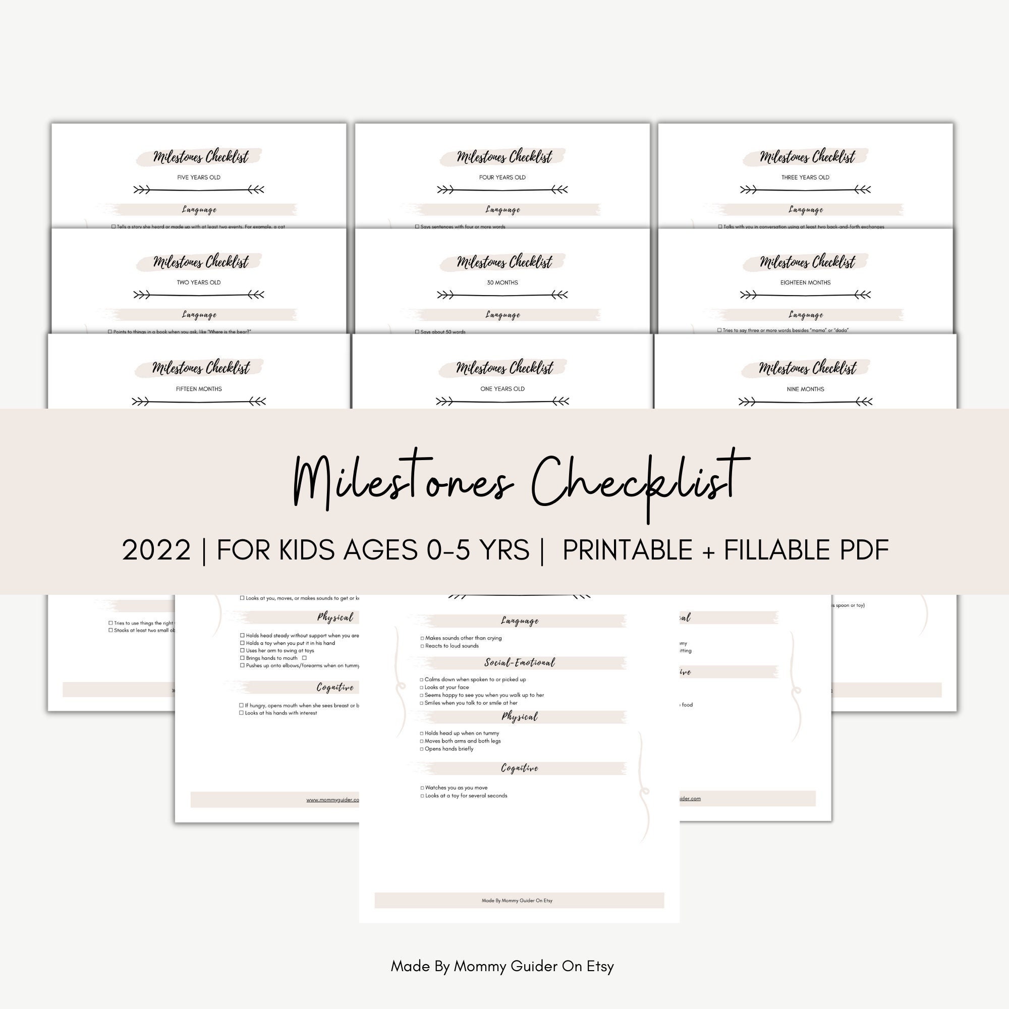 Printable Milestones Checklist for Baby, Toddler, & Preschooler ...
