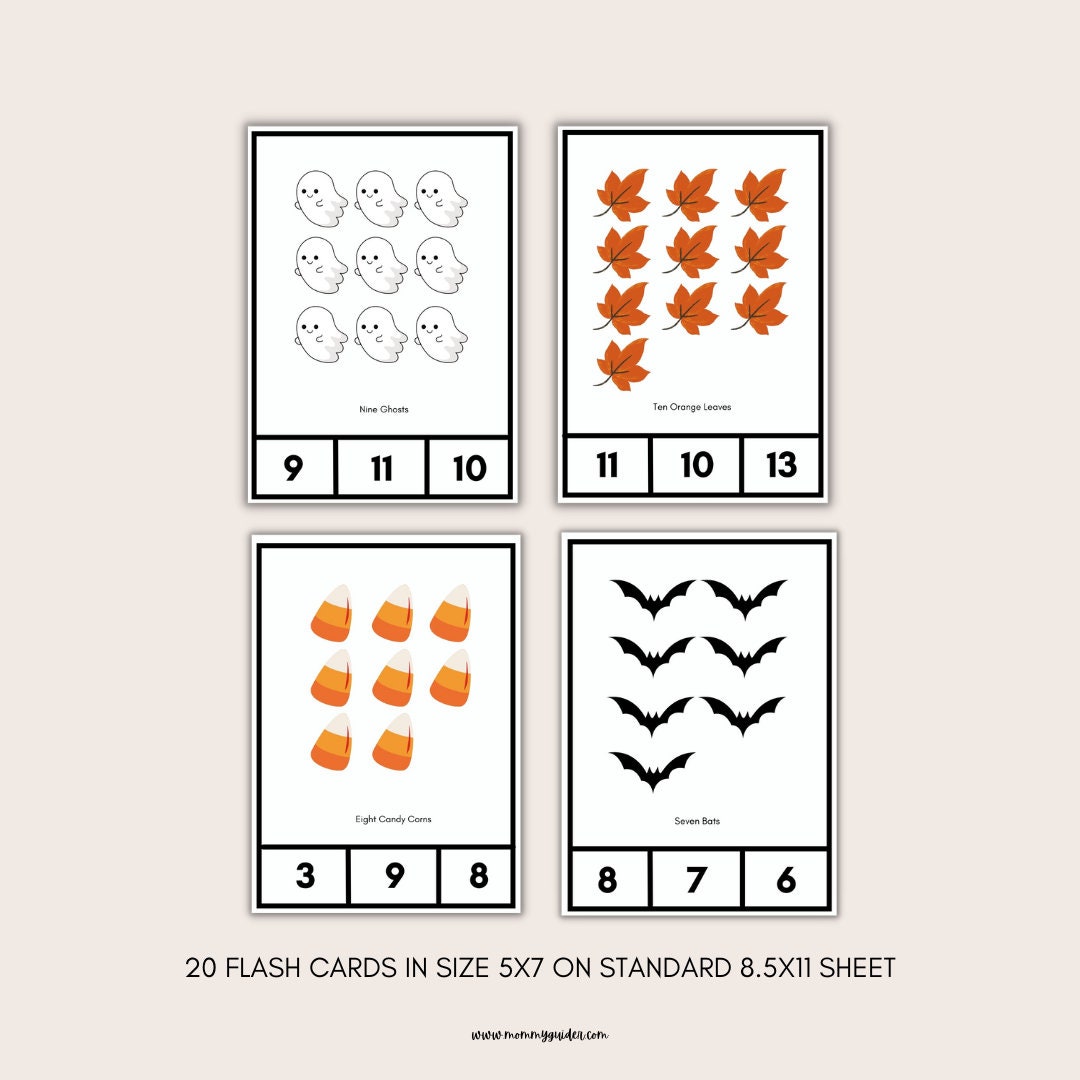 Editable Non-scary Cute Halloween Theme Counting Clip Math - Etsy
