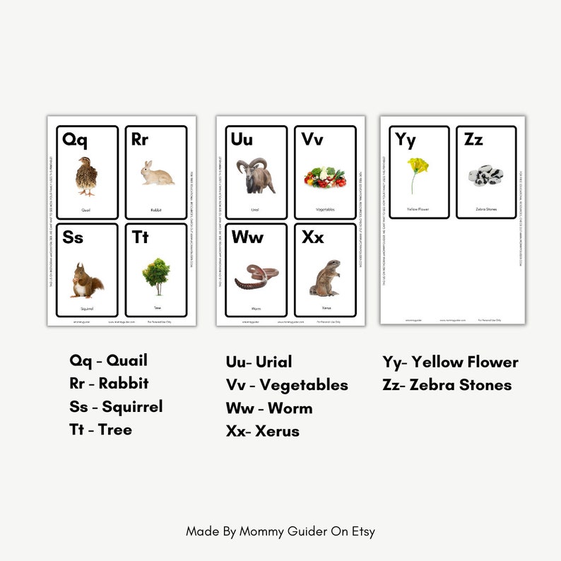 Abc Nature Flashcards Printable | Pre K Flash Cards | Homeschool ...