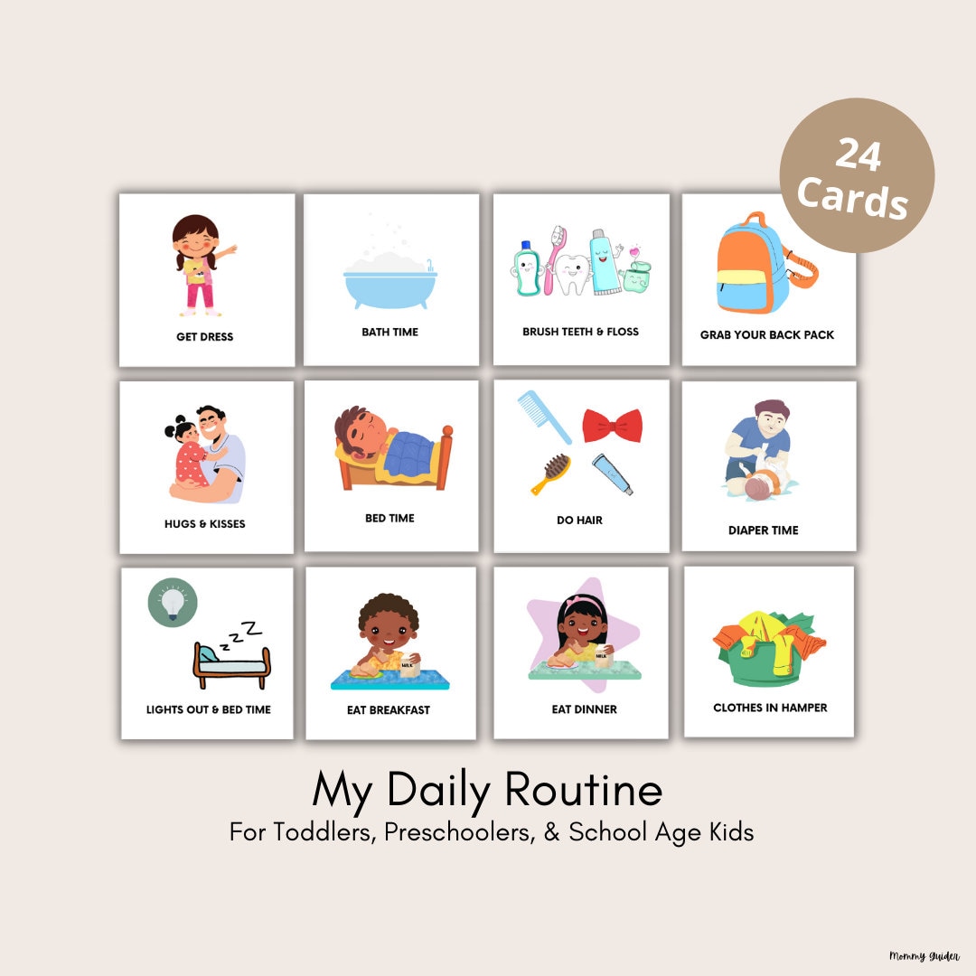 Educational Daily Routine Cards| Morning Evening Daily Routine Charts ...