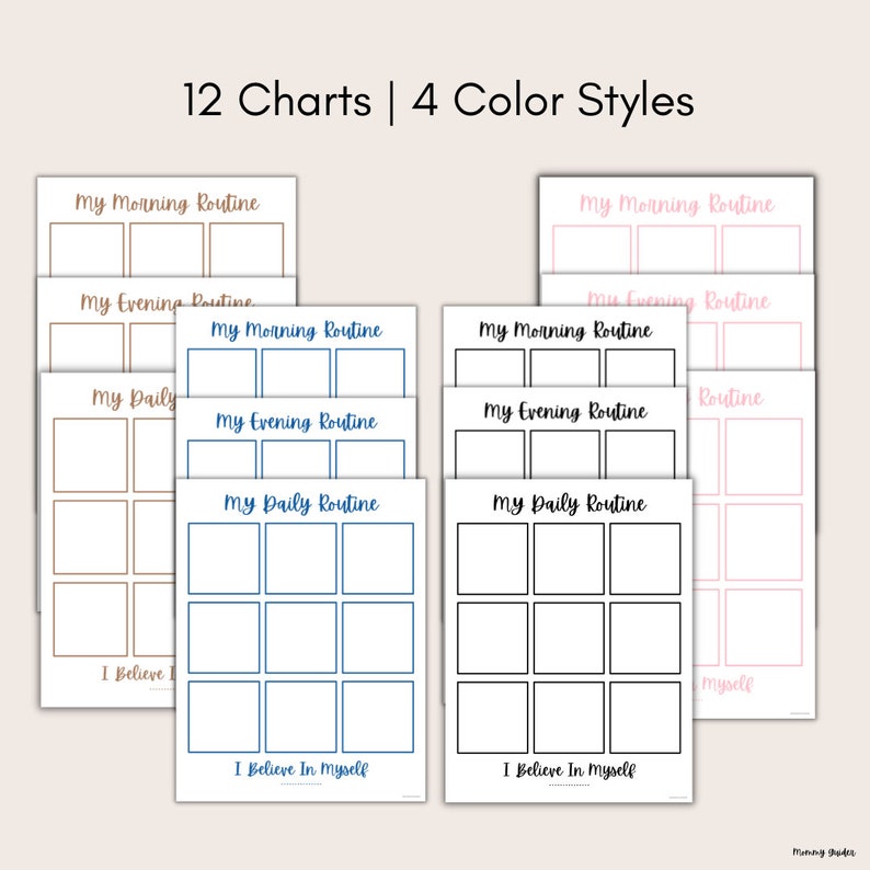 Daily Routine Cards: Morning & Evening Charts (PDF Pattern) - Etsy