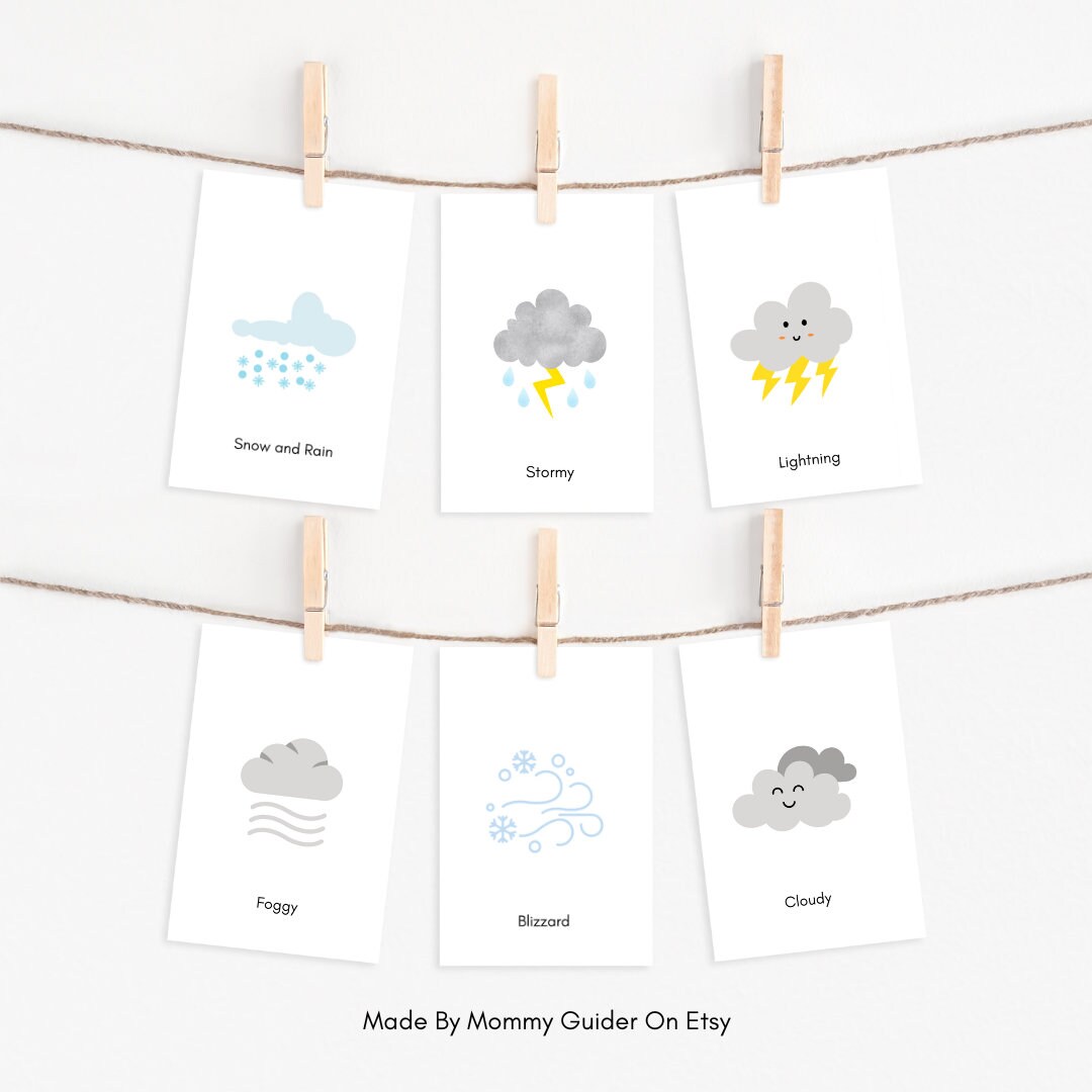 15 Editable Weather Flash Cards | Preschool Cards | Educational ...