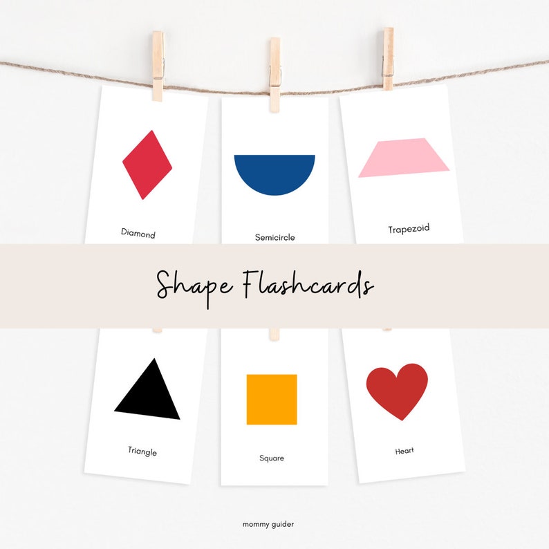 Shape Coloring Book for Toddlers: 15 Shape Flashcards (instant Download ...