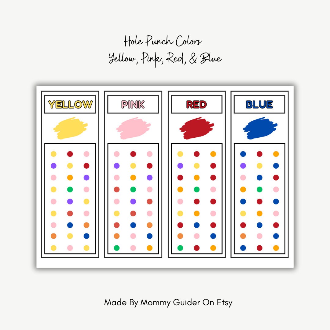 Hole Punch Color Activity for Preschoolers and Kindergarteners | Fine ...