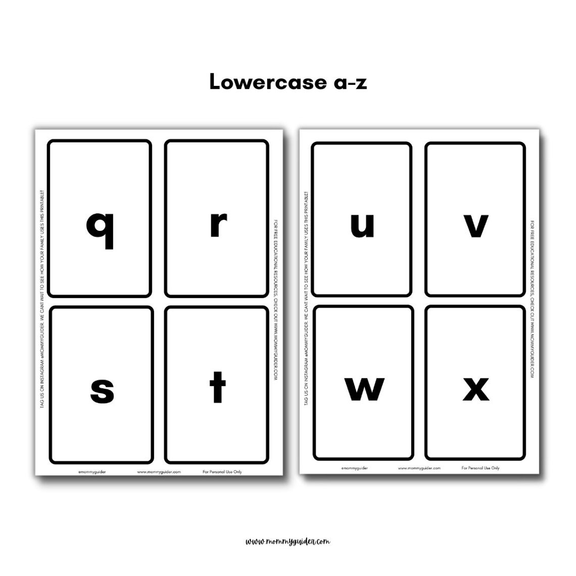 Alphabet Flash Cards for Kids Printable Uppercase & Lowercase - Etsy