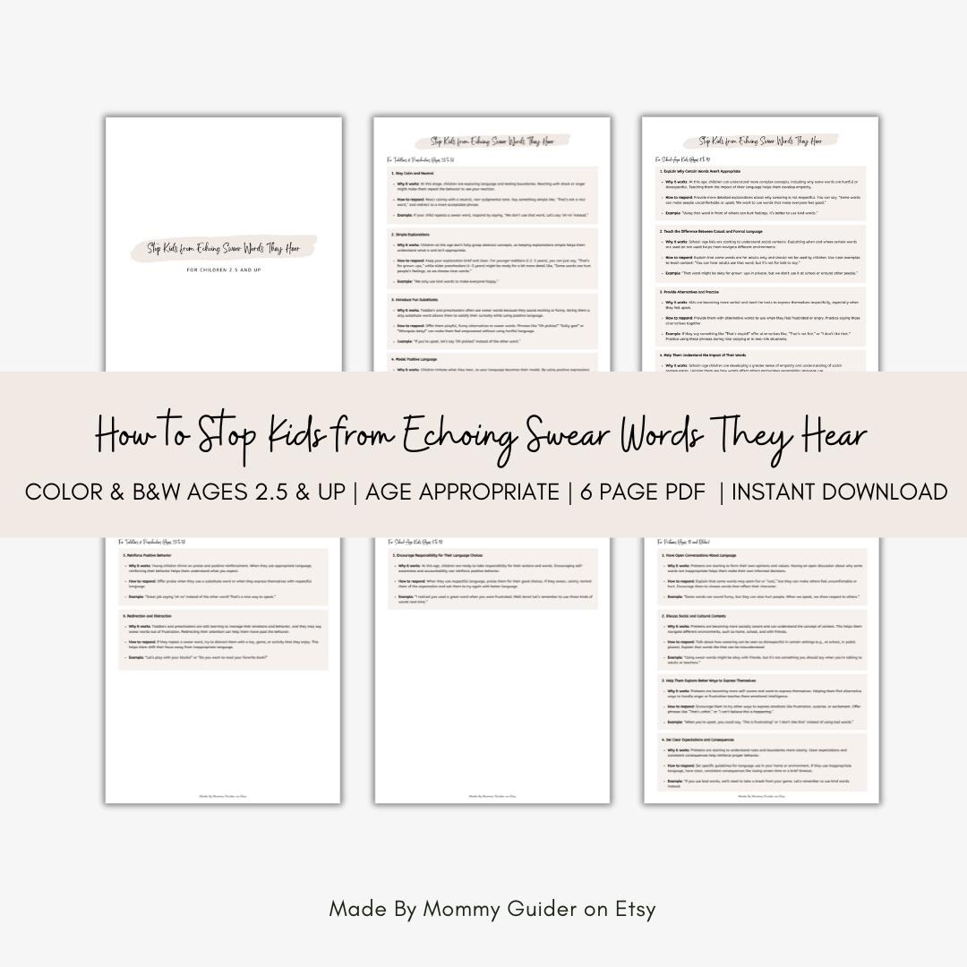 Stop Kids From Echoing Swear Words | Potty Talk | Bad Words | Bad ...