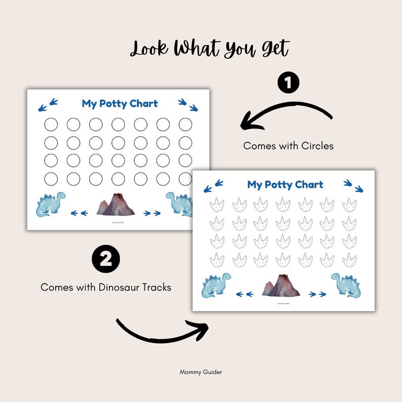 Dinosaur Potty Training Log for the Whole Month, Potty Learning ...