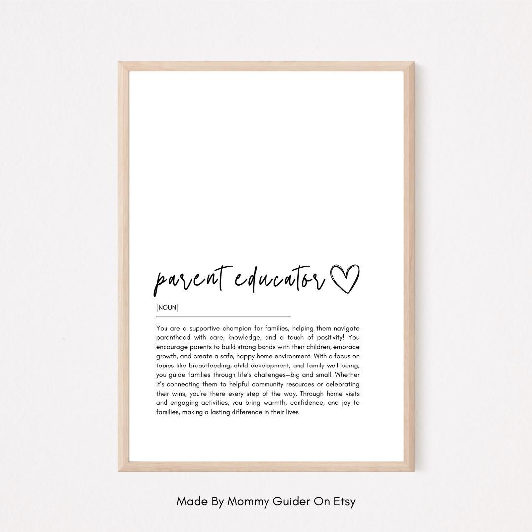 Parent Educator Definition - Printable Gift for Parent Educator - Etsy