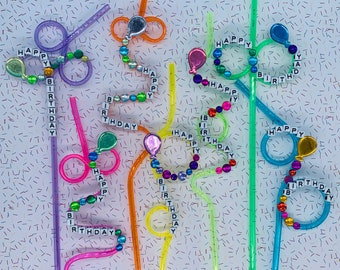 Custom Birthday Straw - Etsy
