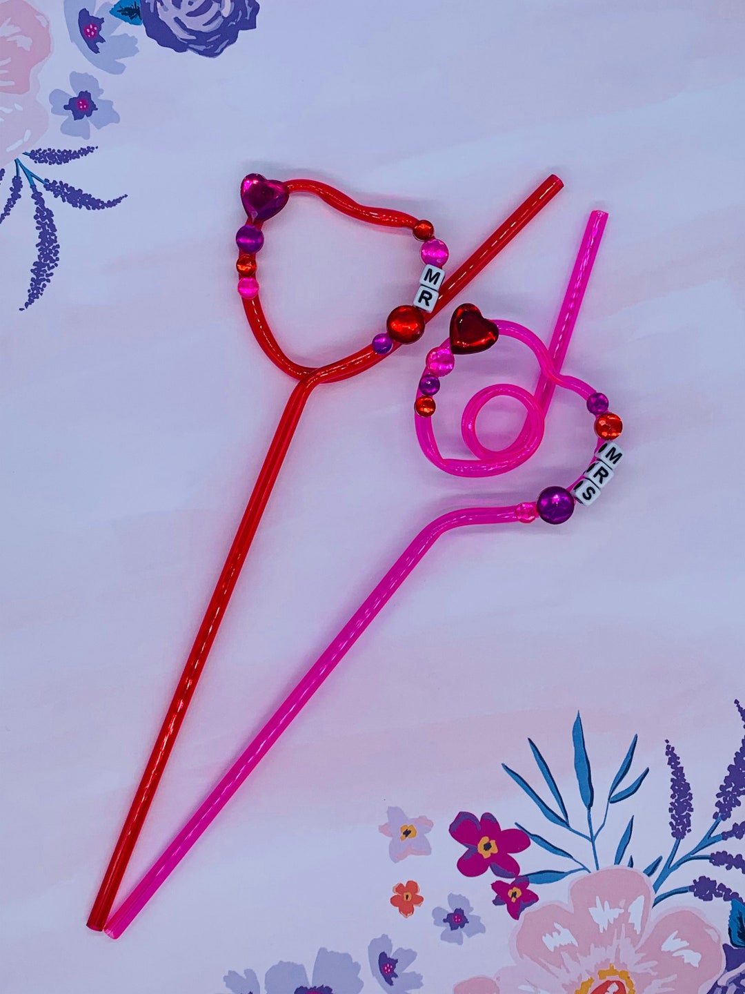 Bedazzled Romantic Silly Straw - Valentines, Anniversary, Wedding ...