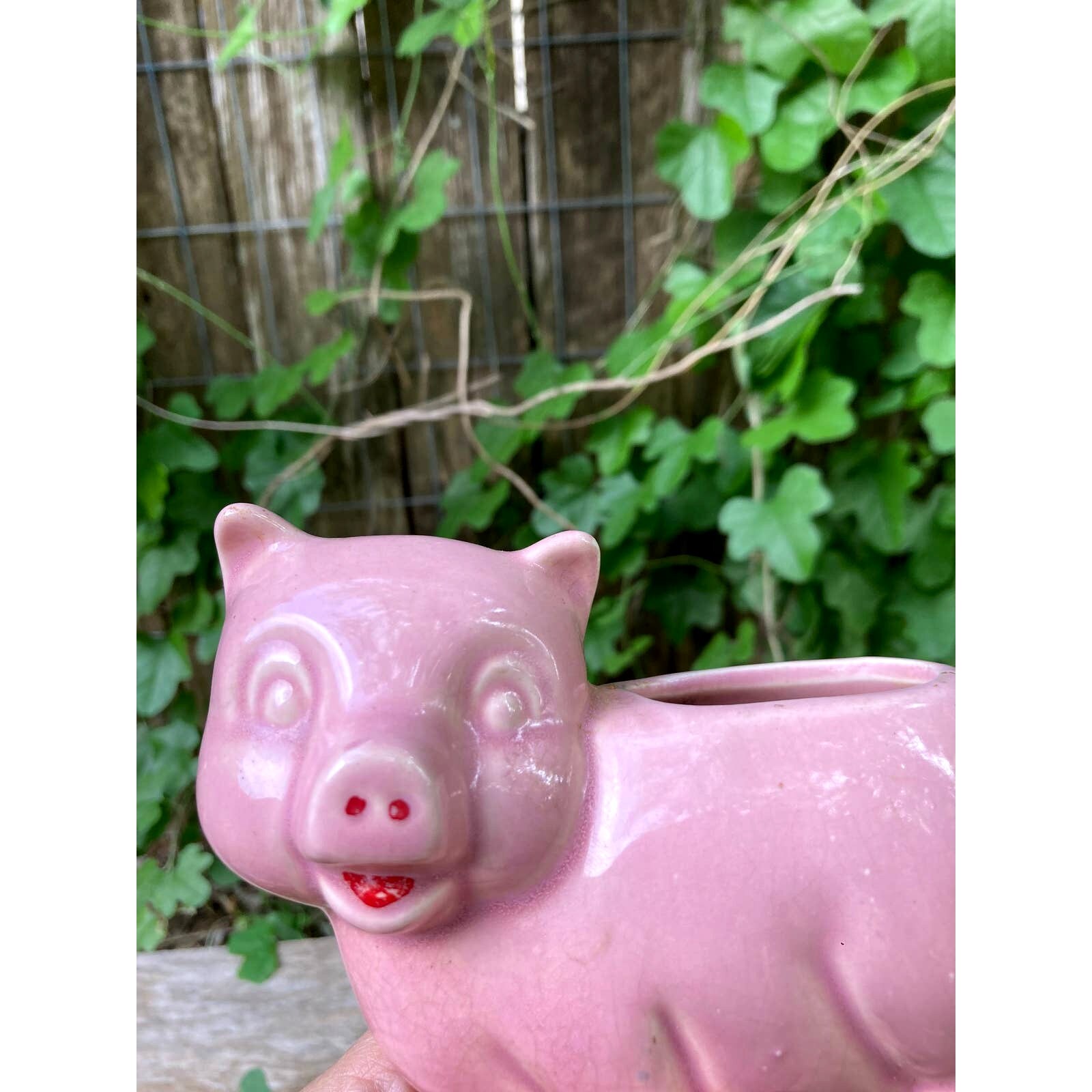 Vintage PIG Planter Pink Piggie Plant Holder - Etsy