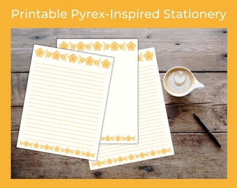 Printable Pyrex-inspired Stationery | Arches Pyrex Pattern Stationery ...