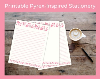 Printable Pyrex-inspired Stationery | Arches Pyrex Pattern Stationery ...
