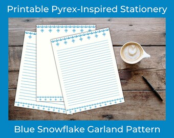 Printable Pyrex-inspired Stationery Butterprint Blue Pyrex | Etsy