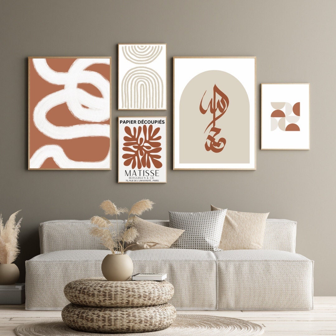 Orange Islamic Print Set of 5 | Islamic Gallery Wall | Islamic Prints ...