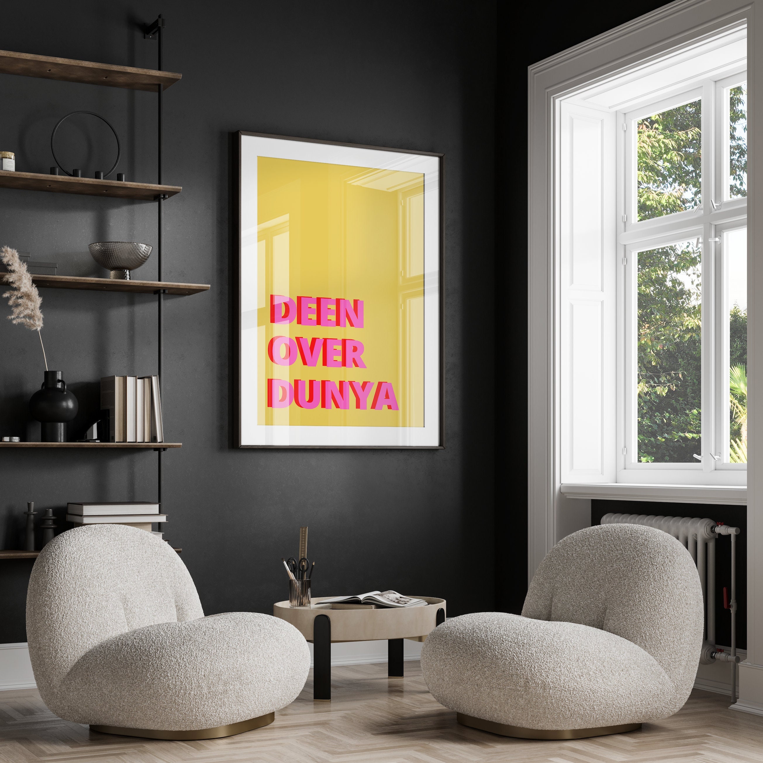 Deen Over Dunya Print | Islamic Typography | Islamic Wall Art | Islamic ...