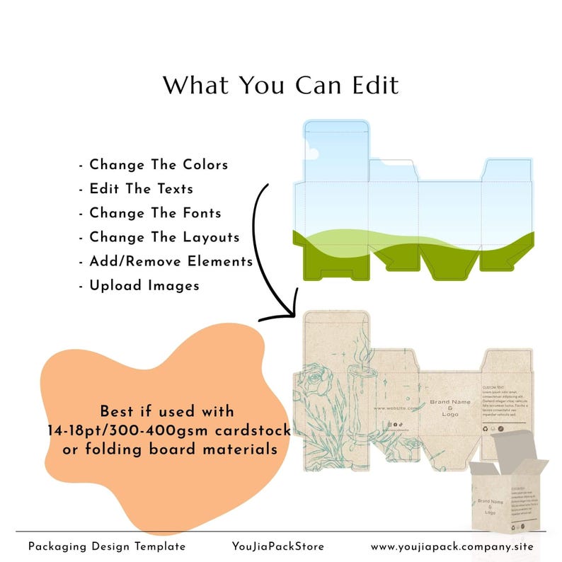 Editable Product Box Template: 5x4x5" Tuck Top (digital Download) - Etsy