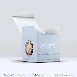 Custom Editable Candle Box Design Template, Canva Template, 10x10x10cm ...