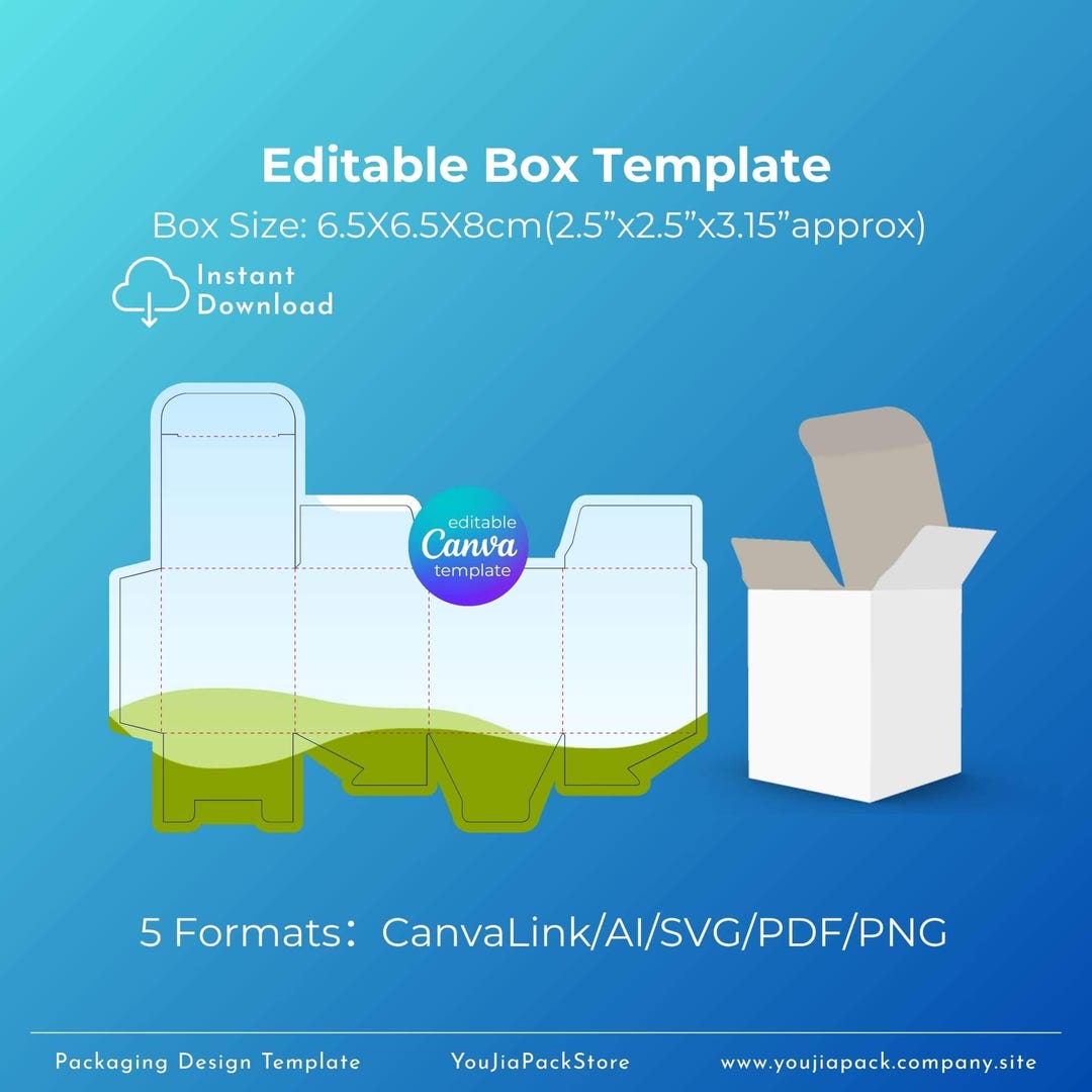 Custom Box Template, Editable Canva Template/ai,svg,pdf,png | Digital ...