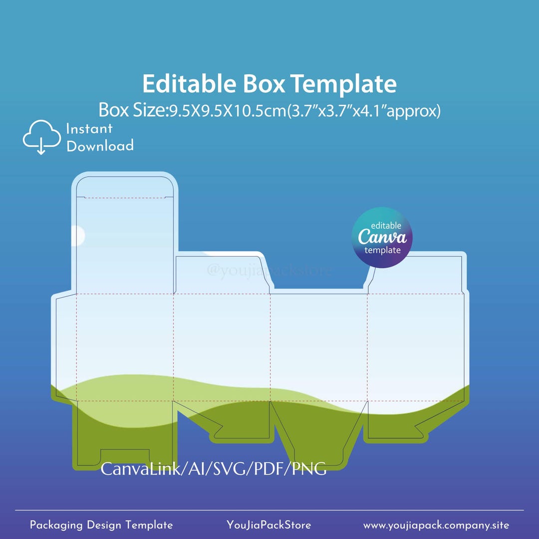 Custom Box Template, Editable Canva Template/ai,svg,pdf,png | Digital ...