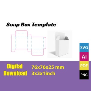 DIY Soap Box Template, Svg, Ai, Pdf, Png, 76x76x25mm - Etsy