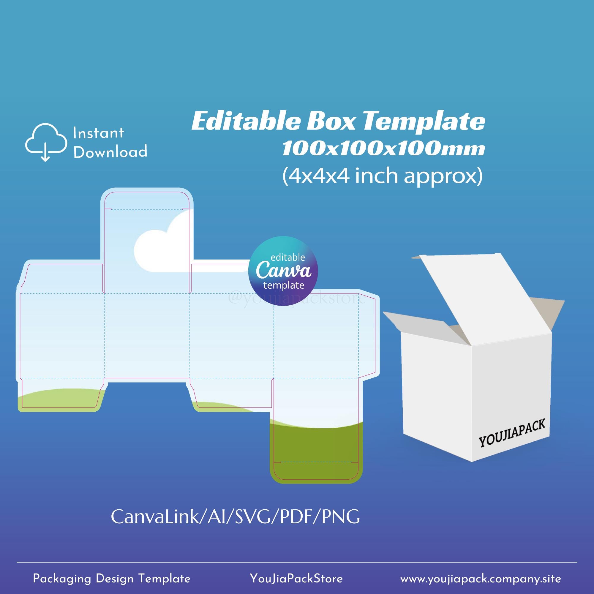 Custom Editable Candle Box Template, Canva Box Template,ai,svg,pdf,png ...