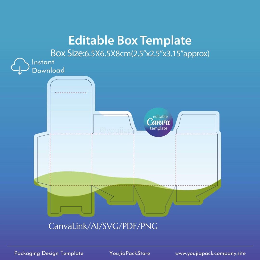 Custom Box Template, Editable Canva Template/ai,svg,pdf,png | Digital ...