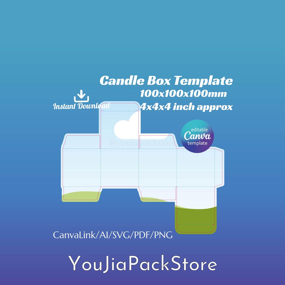 Custom Editable Candle Box Template, Jar Box Template, Ai,svg,pdf,png ...