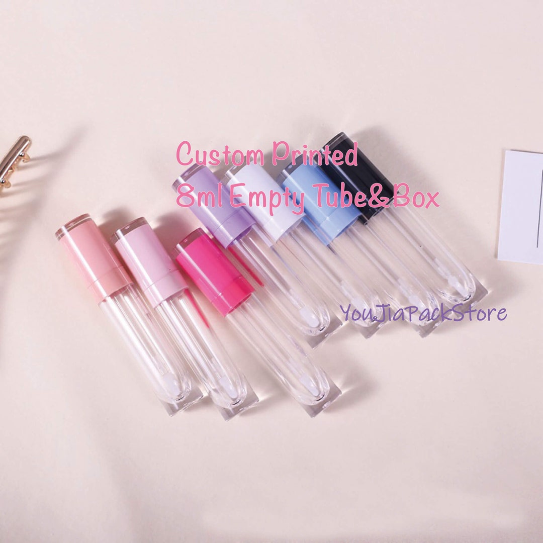 8ml Empty Lip Gloss Tubes and Custom Printed Boxes, Round Multi Colors ...