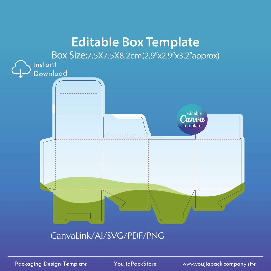 Custom Box Template, Editable Canva Template/ai,svg,pdf,png | Digital ...