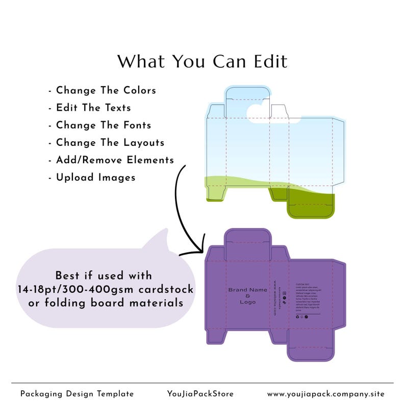 Custom Business Card Box Template | 2.25"×1"×3.5" Instant Download - Etsy