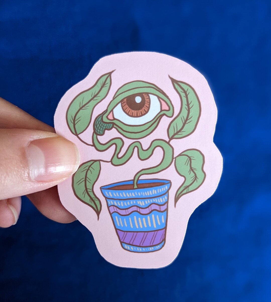 Eyeball Plant Sticker, Cute Plant Sticker, Eyeball Sticker, Plant ...