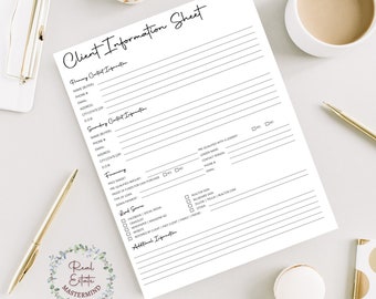 Rental Client Information Sheet | Real Estate | Real Estate Agent | Residential | Real Estate ...
